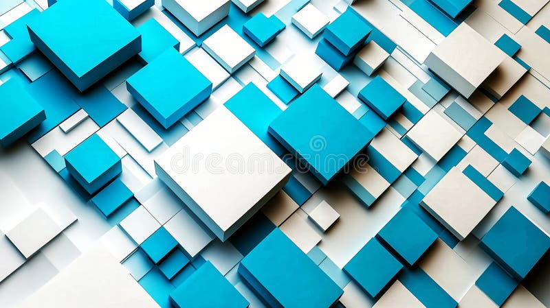 Abstract Geometric Surface with Extruded Cubes Creating Modern ...