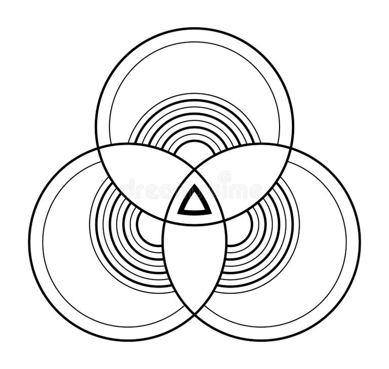 Abstract Geometric Symbol, Pattern of Intersecting and Overlapping ...
