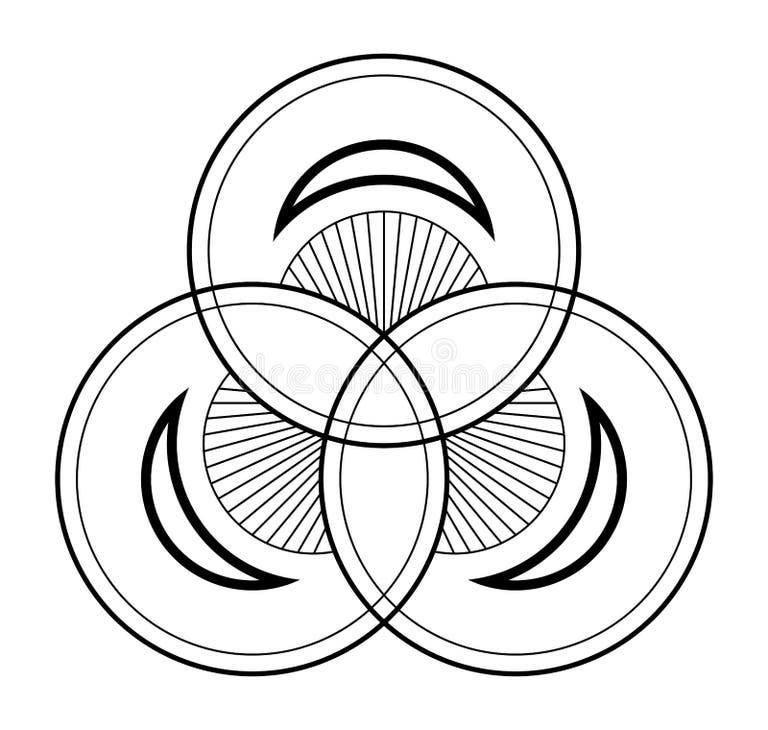 Abstract Geometric Symbol, Pattern of Intersecting and Overlapping ...