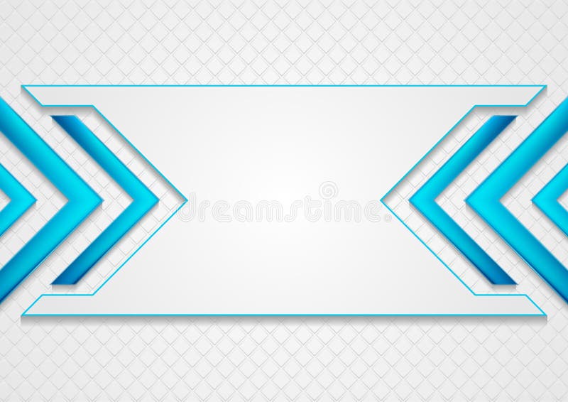 Abstract Geometric Tech Background with Blue Glossy Arrows Stock Vector ...