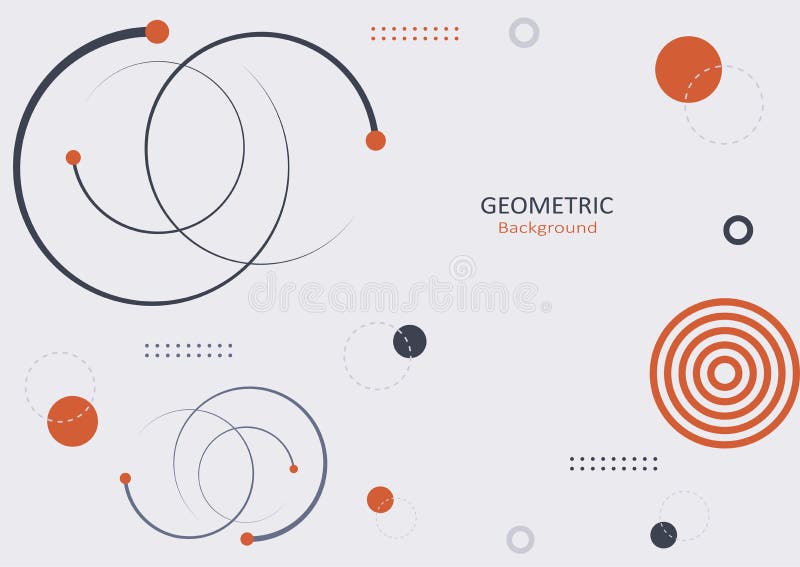 Abstract Geometric Template Flat Design with Simple Shapes of Circles ...