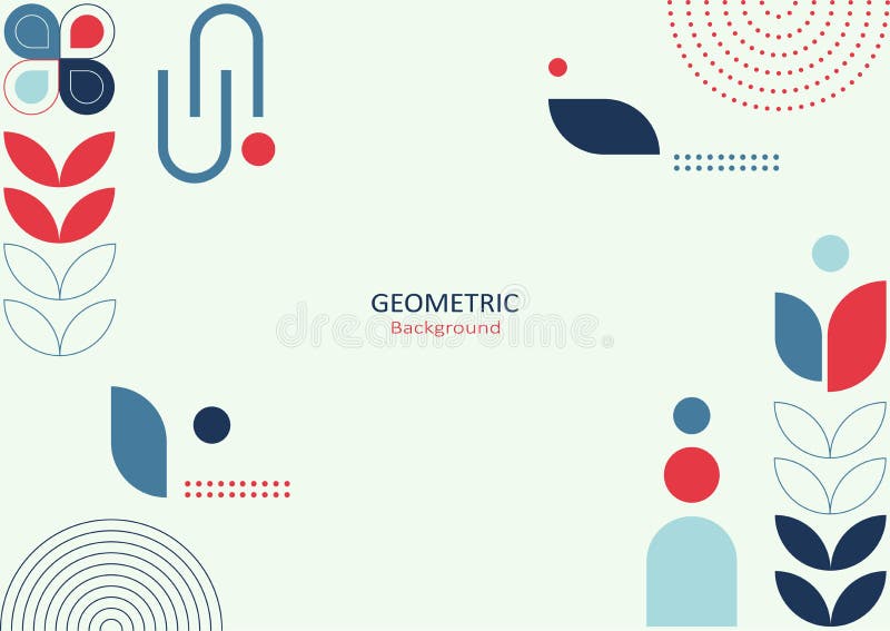 Abstract Geometric Template Flat Design with Simple Shapes of Circles ...