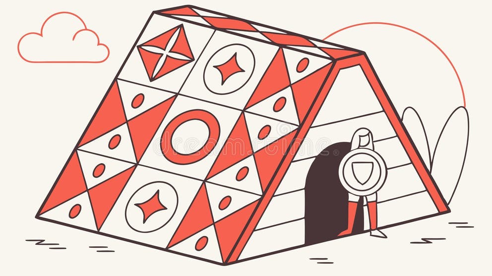 Abstract Geometric Tent Structure Vector Illustration, Shelter and ...