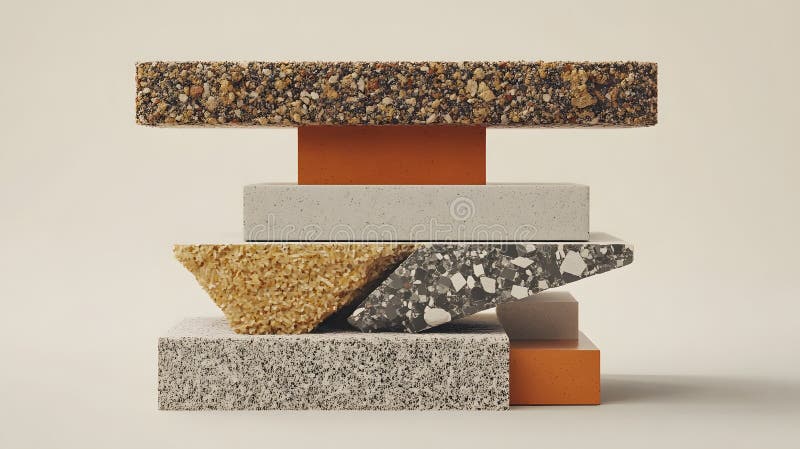 Abstract Geometric Terrazzo Blocks Minimalist Royalty Free Image Stock ...