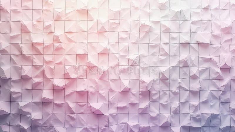Abstract Geometric Texture of Crumpled Pink and White Paper Squares ...