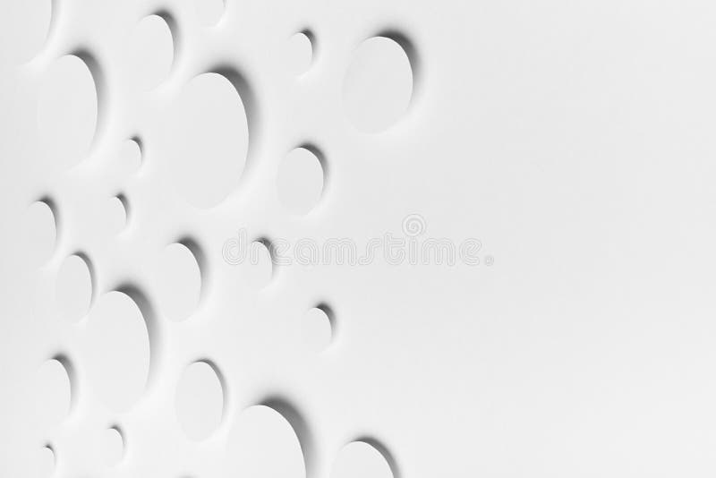 Abstract Geometric Texture of Flying White Paper Ovals in Shining Light ...