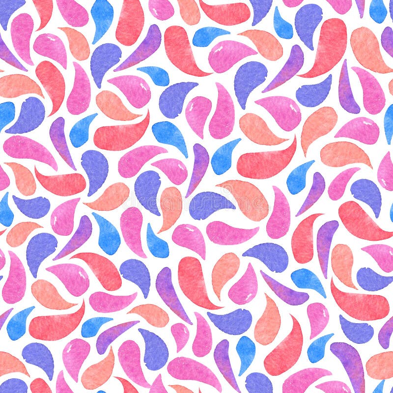 Seamless Pattern of Watercolor Splash Drops Isolated on White ...