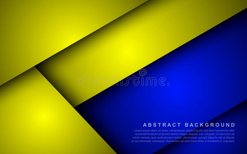 Abstract Geometric Theme Blue and Yellow Squares Overlapping Background ...