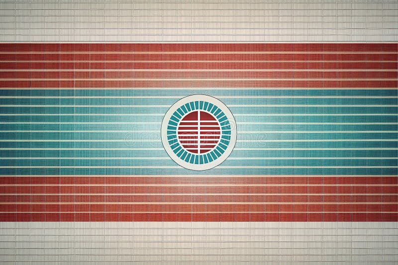 Abstract Geometric Tile Pattern with Central Circular Motif and ...
