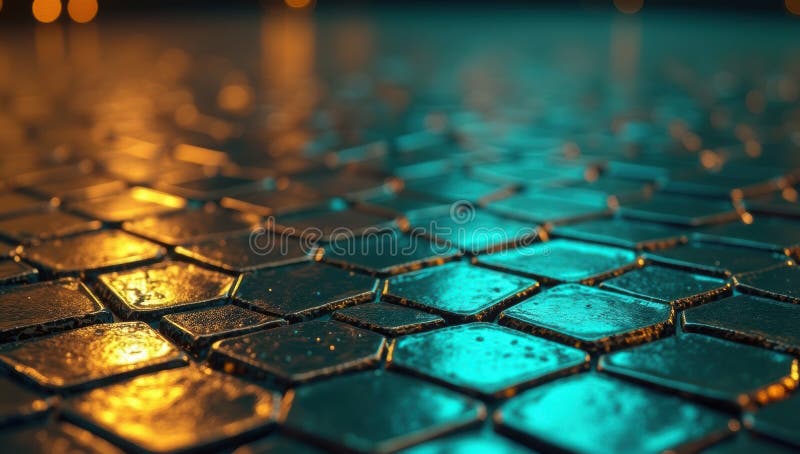 Abstract Geometric Tile Pattern with Dual Lighting Stock Illustration ...