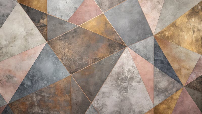 Abstract Geometric Tile Pattern with Earthy Tones and Metallic Accents ...