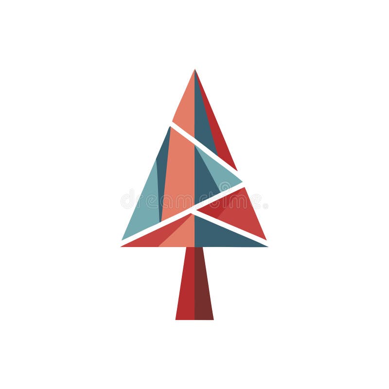 Abstract Geometric Tree Vector Illustration: Modern, Minimalist, Black ...