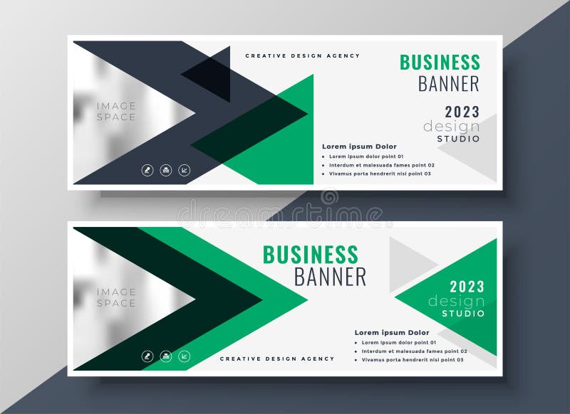 Abstract Geometric Triangle Business Banner Template Stock Vector ...