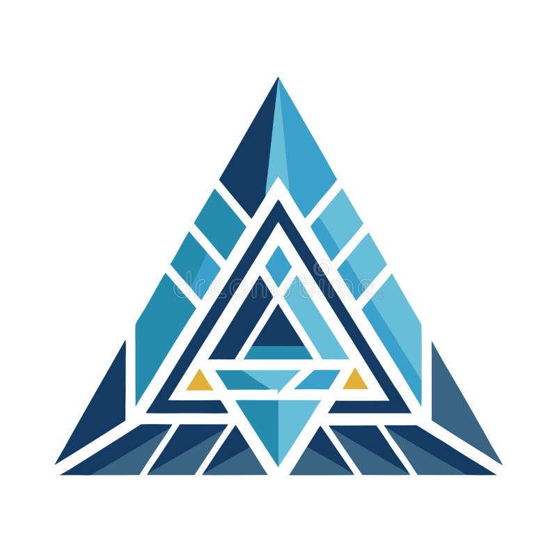 Abstract Geometric Triangle Design with Blue Color Variations and ...
