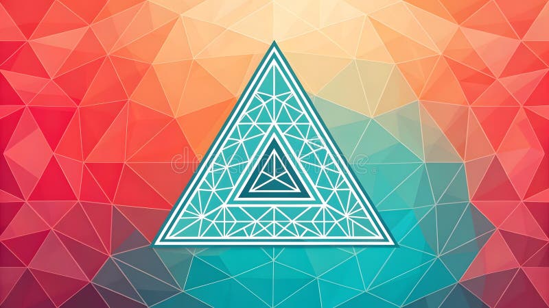 Abstract Geometric Triangle Design on a Colorful Polygon Background ...