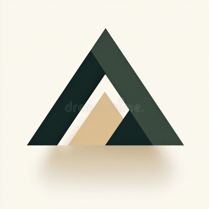 Abstract Geometric Triangle Design in Muted Colors with Shadow Effect ...