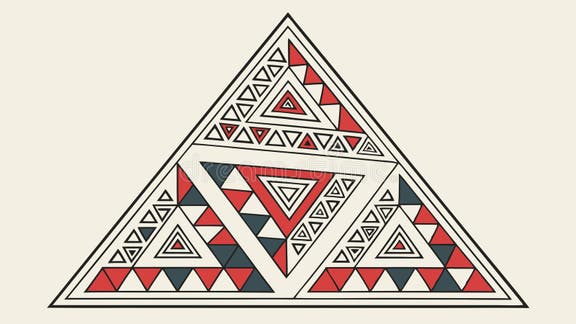 Abstract Geometric Triangle with Intricate Patterns, Decorative Art ...