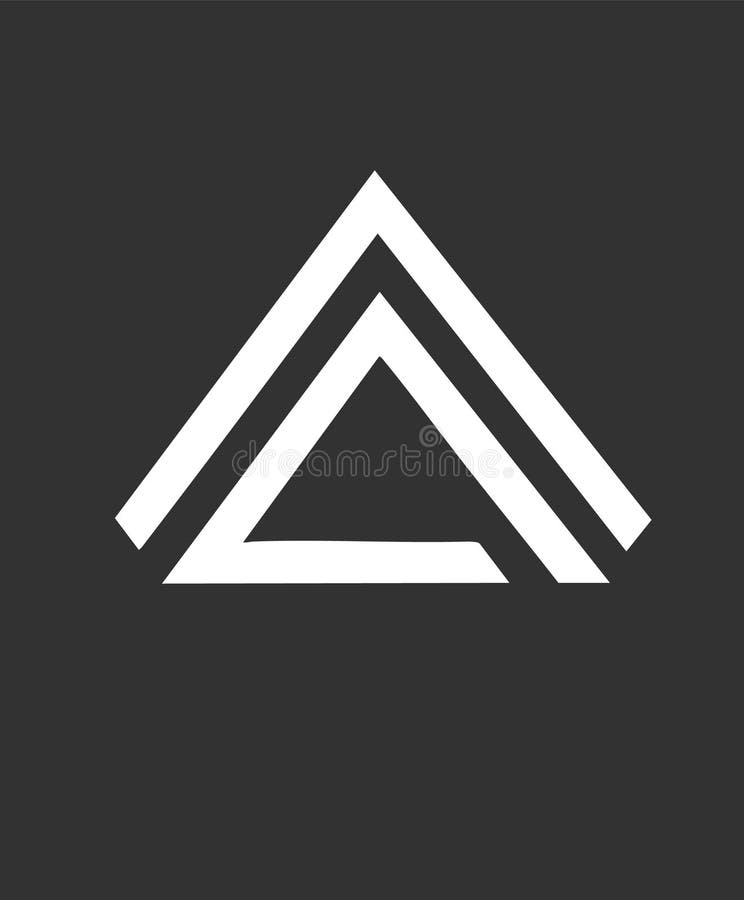 Abstract Geometric Triangle Logo Design in Black and White. Stock ...