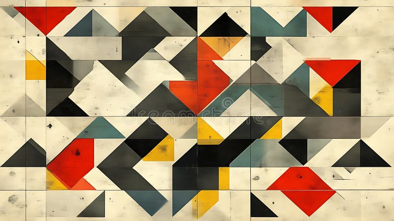 Geometric Abstract Artwork Featuring Complex Arrangement Triangles ...