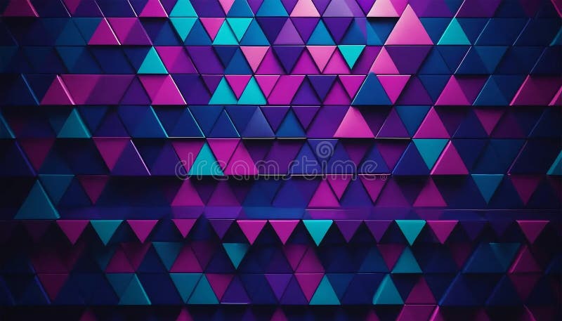 Abstract Geometric Triangle Pattern Background - Purple, Pink, Teal ...