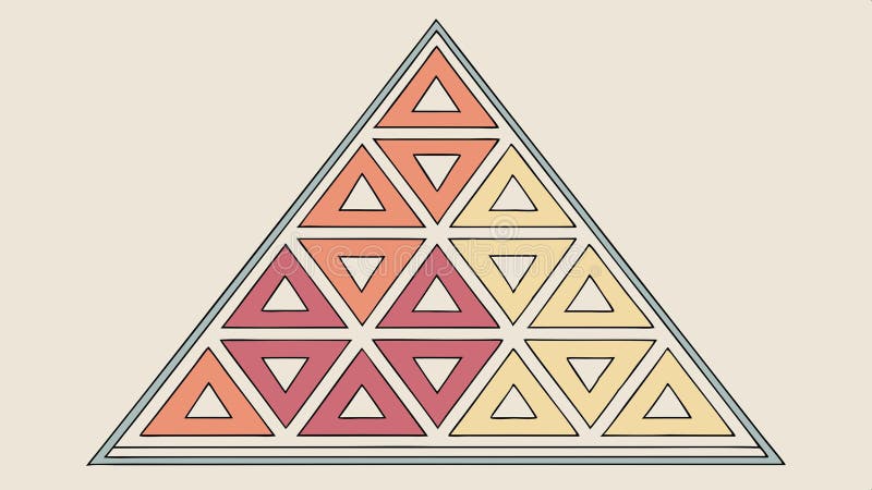 Abstract Geometric Triangle Structure, Complexity Pyramid or Building Block Graphic Vector ...