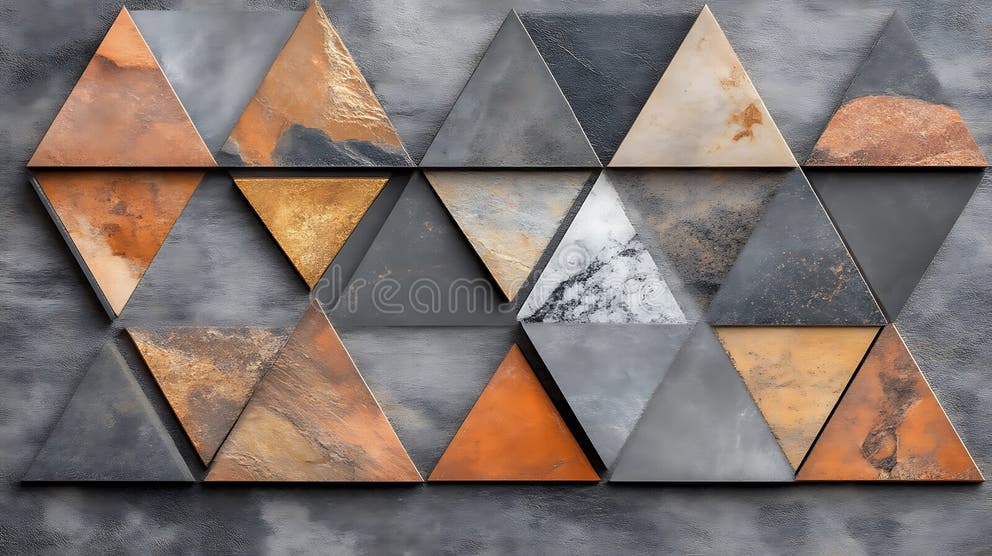 Abstract Geometric Triangle Wall Panel Design Stock Image - Image of ...