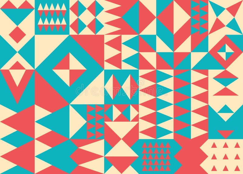 Abstract Geometric Triangles Colorful Vector Pattern Design. Stock ...