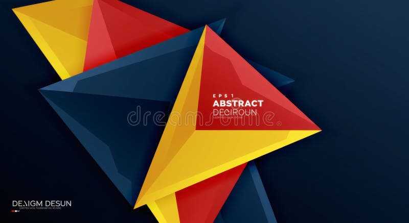 Abstract Geometric Triangles Floating on Dark Background for Modern ...
