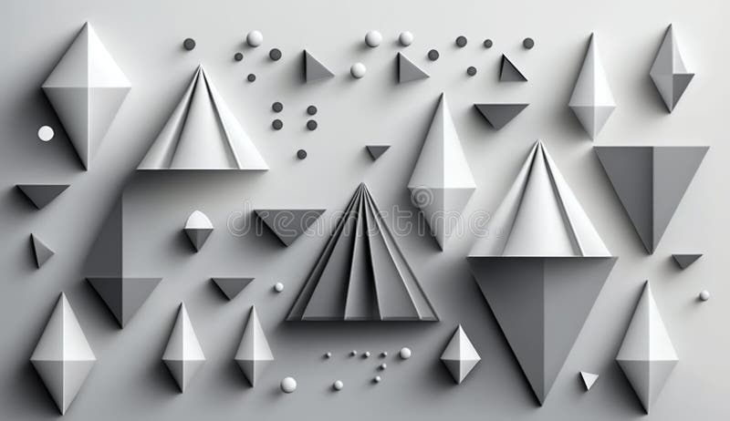 Abstract Geometric Triangles Futuristic Technology Background. AI Generative Stock Illustration ...