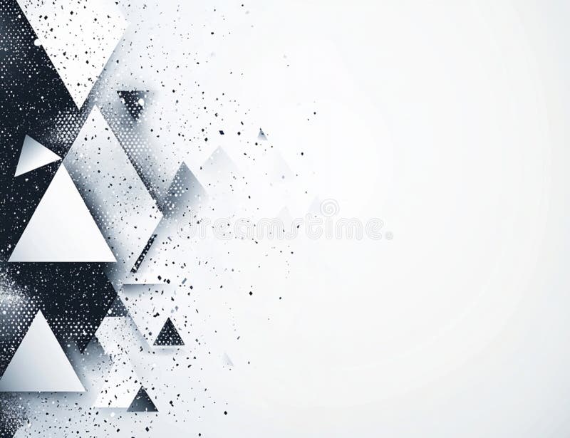 Abstract Geometric Triangles Modern Design White Black Background ...