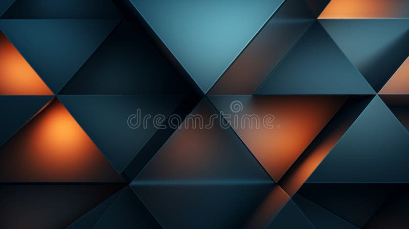 Abstract Geometric Triangular Pattern in Blue and Orange Hues Stock ...