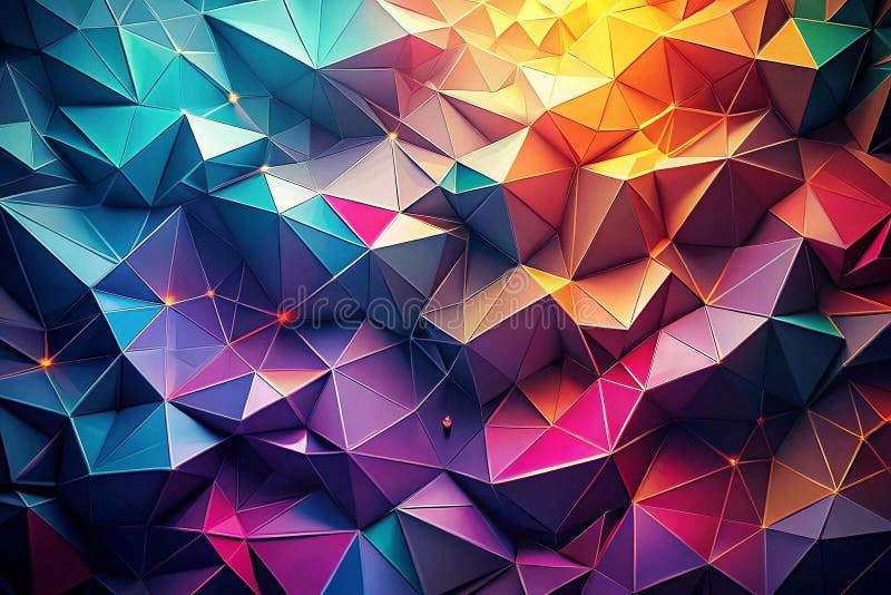 Abstract Geometric Triangular Pattern, Vibrant Colors, Dynamic Form ...