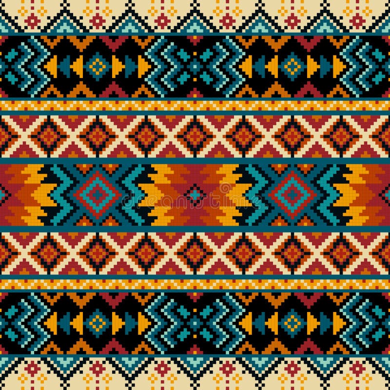 Abstract Geometric Tribal Pattern, Native American Design, Stock Vector ...