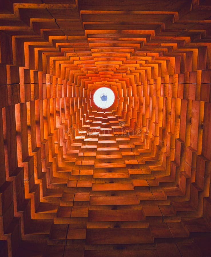 Abstract Geometric Tunnel with Concentric Architectural Layers and ...