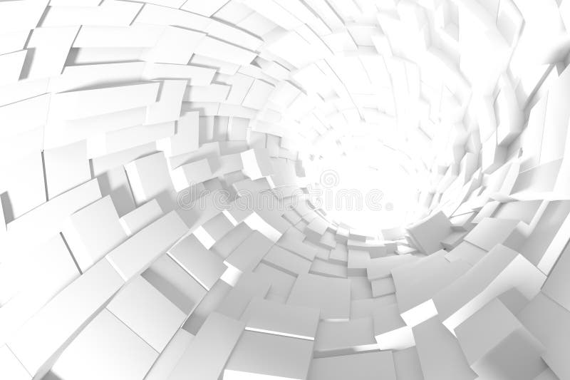 Abstract Geometric Tunnel Design with White 3d Rectangles for Modern ...