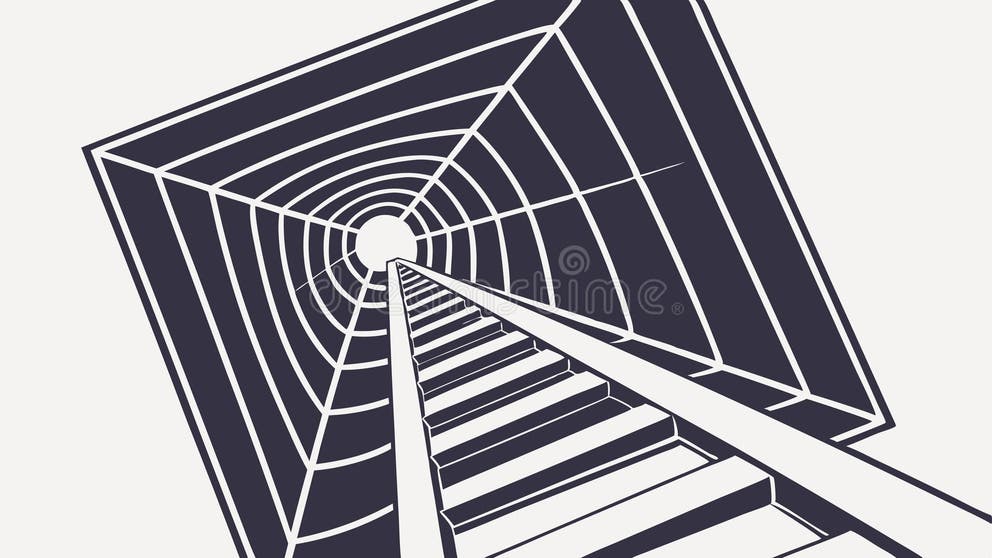 Abstract Geometric Tunnel Structure, Perspective Design Element, Vector ...