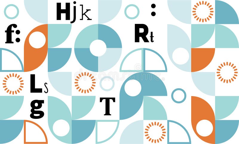 Abstract Geometric Typography Letters Background - Seamless Vector ...