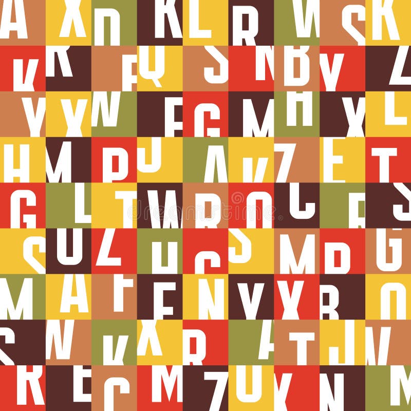 Abstract Geometric Typography Letters Background - Seamless Vector ...