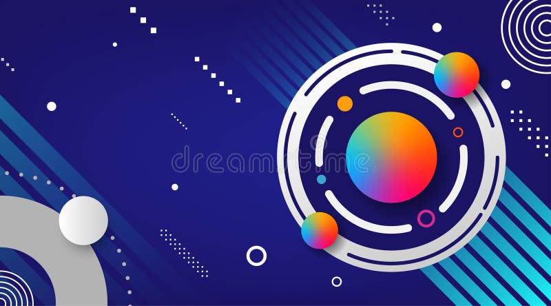 Abstract Geometric Universe Background. Planet Cycle and Star Stock ...