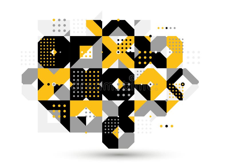 Abstract Geometric Vector Modular Background, Retro 70s Modernism Style ...