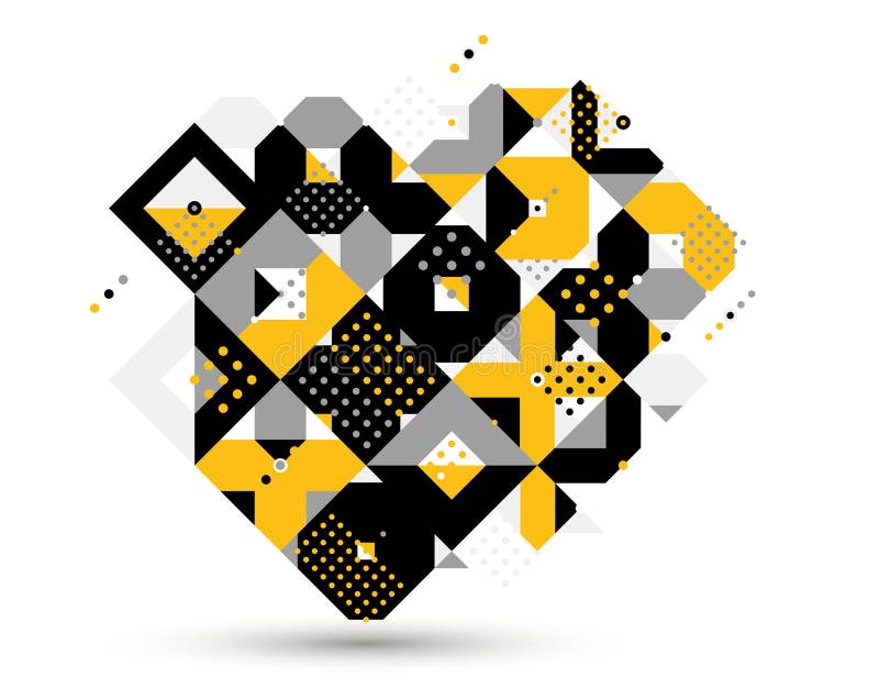 Abstract Geometric Vector Modular Background, Retro 70s Modernism Style ...