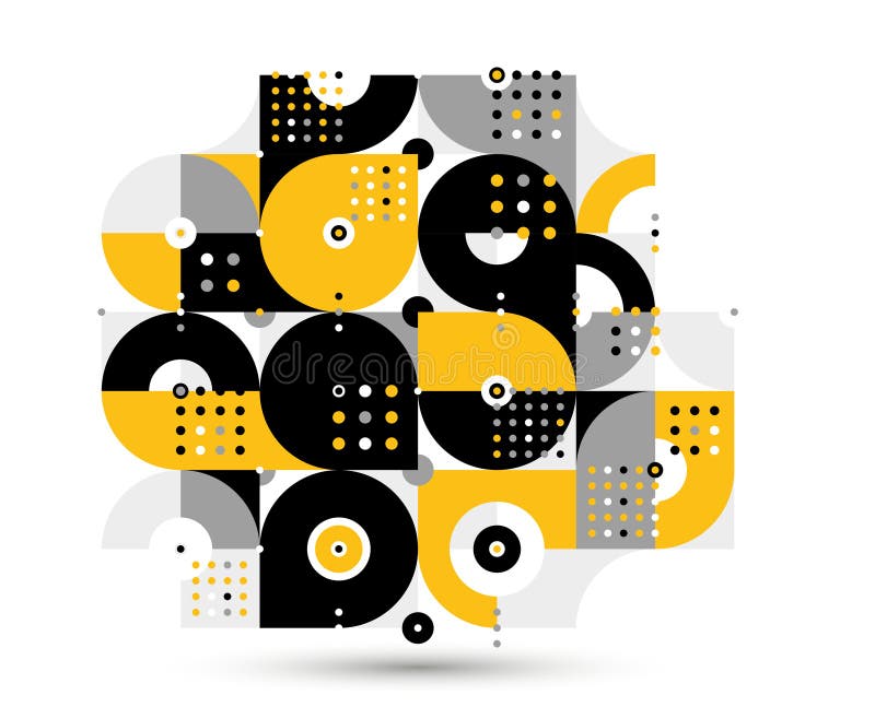 Abstract Geometric Vector Modular Background, Retro 70s Modernism Style ...