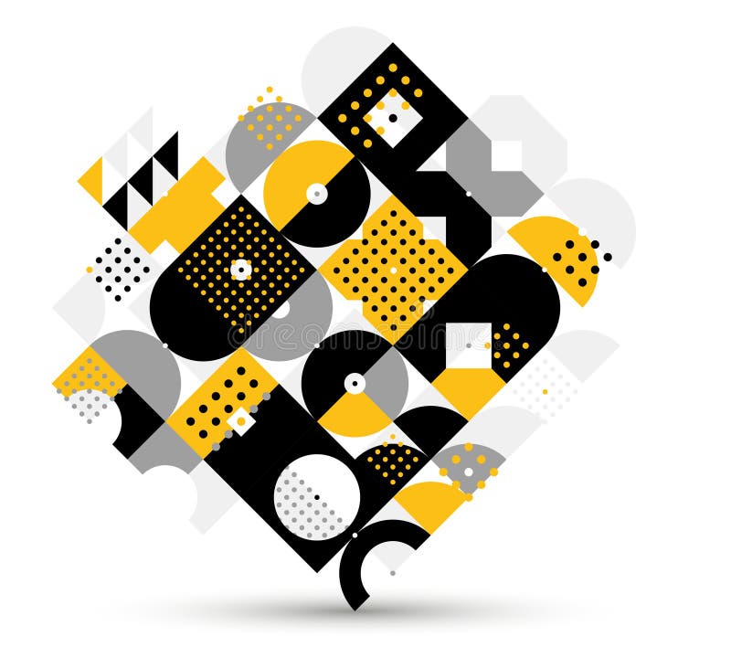 Abstract Geometric Vector Modular Background, Retro 70s Modernism Style ...