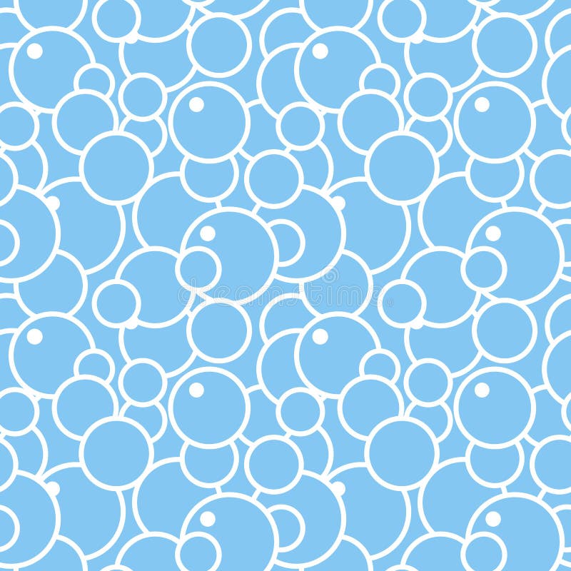 Abstract Geometric Vector Seamless Pattern. White Circles on Blue ...
