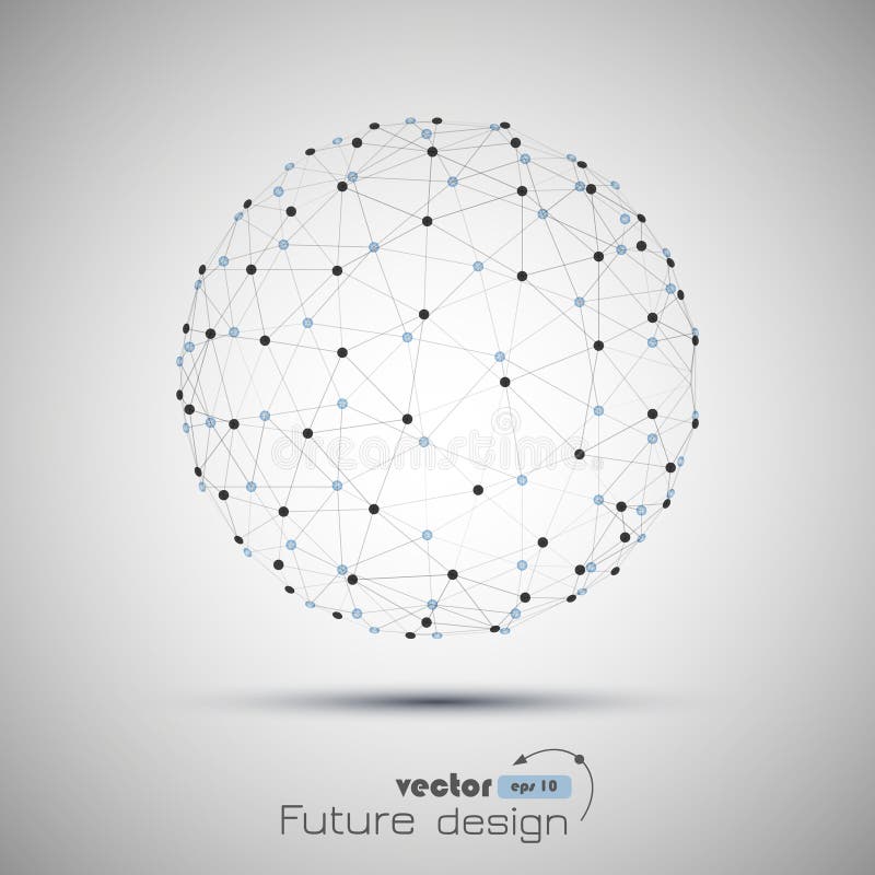 Wireframe Mesh Polygonal Sphere Stock Vector - Illustration of ball ...