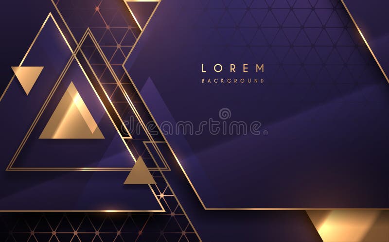 Abstract Geometric Violet Background with Golden Elements Stock Vector ...