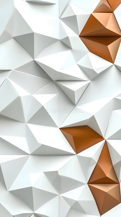 Abstract Geometric Wall Design Featuring Textured White and Orange ...