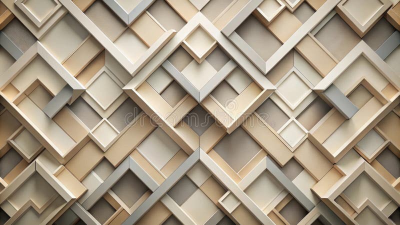 Abstract Geometric Wall Panel Design Featuring Interlocking Neutral ...