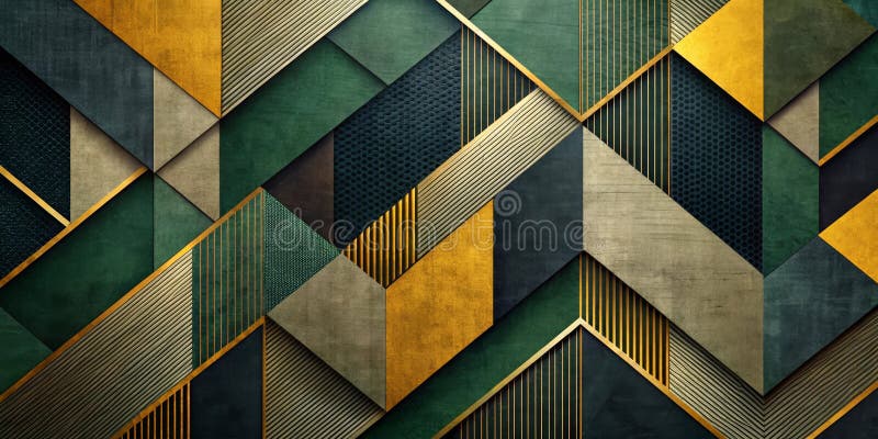 Abstract Geometric Wall Panel Design with Gold Accents. Generative AI ...