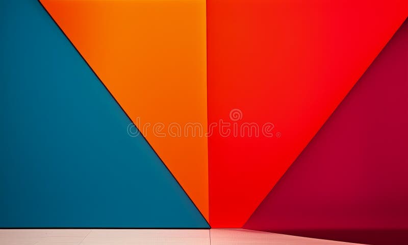 Abstract Geometric Wall with Vibrant Color Blocks in Modern Design ...
